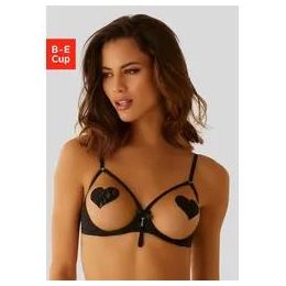 B&uuml;stenhebe Petite Fleur Gold, Damen, Gr. 75, Cup E, schwarz, Microtouch, Obermaterial: 88% Polyamid, 12% Elasthan, BHs B&uuml;stenhebe, mit extravagantem Tassel
