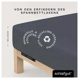 Spannbettlaken Schlafgut "Cool Contact", grau (grau deep), L:200cm, Microfaser, Obermaterial: 100% Polyester, Bettlaken, Spannbettlaken, 100% gek&auml;mmte Mikrofaser