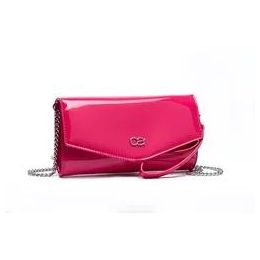 Clutch "Mia", Damen, Gr. B/H/T: 24cm x 13cm x 5cm onesize, pink, Lederimitat, Collezione Alessandro, Taschen, aus weichem Softlackmaterial