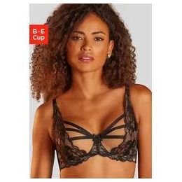 B&uuml;gel-BH JETTE, Damen, Gr. 85, Cup D, schwarz, Microtouch, Obermaterial: 88% Polyamid, 12% Elasthan, BHs B&uuml;gel-BH, mit aufregendem B&auml;nder-Design, sexy Dessous, Reizw&auml;sche