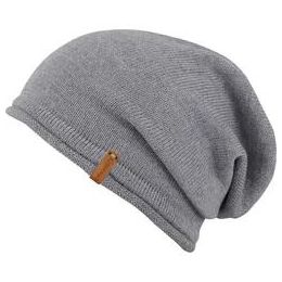 Beanie Chillouts "Leicester Hat", Herren, grau (hellgrau), Feinstrick, Wollmischung, unifarben, M&uuml;tzen Beanie, Feinstrick, aus Merinowolle mit weicher Haptik