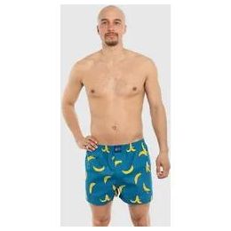 Lousy Livin Underwear Boxershorts LOUSY LIVIN "Bana-Ananas Pack", Herren, Gr. M, 2 Stk., blau (blau, blau), 100% Baumwolle, bedruckt, Unterhosen, mit am&uuml;santem Allover-Muster