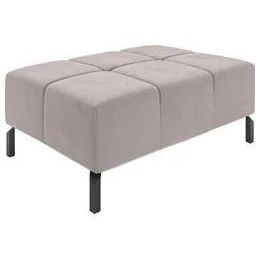 Hockerbank Home Affaire "Ancona New", silber, B:107cm H:43cm T:71cm, 100% Polyester, Hocker, passend zum Ecksofa, auch in Easy care-Bezug + Cord