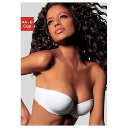 Multiway-BH Lascana, Damen, Gr. 65, Cup B, wei&szlig;, Microtouch, Obermaterial: 80% Polyamid (TACTEL), 20% Elasthan, BHs Push-up-BH Tr&auml;gerlose-BH, mit abnehmbaren, normalen und transparenten Tr&auml;gern