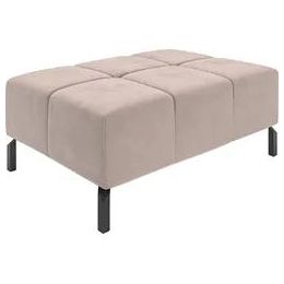 Hockerbank Home Affaire "Ancona New", beige (sand), B:107cm H:43cm T:71cm, 100% Polyester, Hocker, passend zum Ecksofa, auch in Easy care-Bezug + Cord