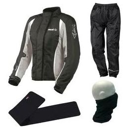 Nerf Motorradkombi NERVE Gr. 44, silber (schwarz, silberfarben), Overalls, Damen, 44, N-Gr, Obermaterial: 100% Polyester. Innenseite: 100% Polyester