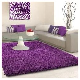Hochflor-Teppich Ayyildiz TEPPICHE "Life Shaggy 1500" Gr. 8, lila, B:300cm H:30mm L:400cm, Kunstfaser, Teppiche, Langflor, uni, gro&szlig;e Farbauswahl, robust, auch als L&auml;ufer und in rund