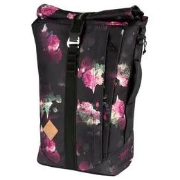 Freizeitrucksack Nitro "Scrambler", Kinder, Gr. B/H/T: 30cm x 47cm x 12cm, schwarz (schwarz rose), Polyester, Rucks&auml;cke Freizeitrucksack, Rucksack f&uuml;r Alltag, Arbeit & Reise mit Roll-Top, Cityrucksack