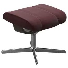 Fu&szlig;hocker stressless "Consul", rot (bordeaux batick), B:54cm H:41cm T:39cm, Leder BATICK: BATICK ist ein leicht korrigiertes, durchgef&auml;rbtes und genarbtes M&ouml;belleder, bei dem die meisten Unebenheiten und Spuren in der Regel entfernt wurden., Hocker, Fu&szlig;hocker, mit Cross Base, Gr&ouml;&szlig;e S, M & L, Holzakzent Wenge