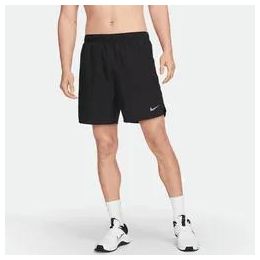 Laufshorts Nike "DRI-FIT CHALLENGER MENS 7" BRIEF-LI", Herren, Gr. L, N-Gr, schwarz (schwarz, schwarz, schwarz, reflective silv), Obermaterial: 100% Polyester. Futter: 92% Polyester, 8% Elasthan, Hosen