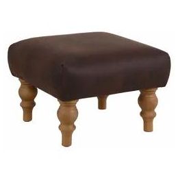 Hocker Home Affaire "Lord", braun, B:59cm H:38cm T:59cm, Luxus-Microfaser Lederoptik (100% Polyester);Struktur fein 100% Polyester), Hocker, Hocker, mit echter Chesterfield-Knopfheftung