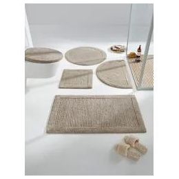 Badematte Heine HOME Gr. 5, grau (taupe), rechteckig (80cm x 150cm ), 1 Stk., Badematten, Badematte