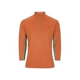 Langarmshirt Ahorn Sportswear, Damen, Gr. 56, orange, 100% Polyester, bestickt, normal, ohne Ausschnitt, Shirts Langarmshirt, mit kleinem Stehkragen