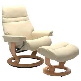 Fu&szlig;hocker stressless "Sunrise", beige (vanilla paloma), B:57cm H:39cm T:40cm, Leder BATICK: BATICK ist ein leicht korrigiertes, durchgef&auml;rbtes und genarbtes M&ouml;belleder, bei dem die meisten Unebenheiten und Spuren in der Regel entfernt wurden.;Leder PALOMA: PALOMA ist ein durchgef&auml;rbtes Semianilin-M&ouml;belleder mit nat&uuml;rlicher Narbung.;ROHLEDER Stoff Q2 FARON: Ein fester zuverl&auml;ssiger Boucl&eacute; mit einem