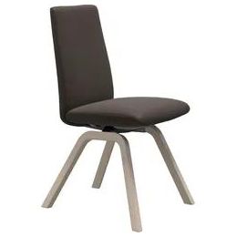 Polsterstuhl stressless "Laurel", braun (braun batick, eiche gekalkt), B:49cm H:92cm T:59cm, Leder BATICK: BATICK ist ein leicht korrigiertes, durchgef&auml;rbtes und genarbtes M&ouml;belleder, bei dem die meisten Unebenheiten und Spuren in der Regel entfernt wurden., St&uuml;hle, Polsterstuhl, Low Back, Gr&ouml;&szlig;e M, mit schr&auml;ggestellten Beinen in Eiche gekalkt