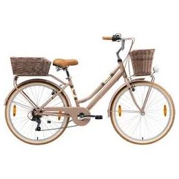 Cityrad Bikestar Gr. 41, braun, Fahrr&auml;der, Damen, 41cm, 26 Zoll (66,04cm), f&uuml;r Damen, Kettenschaltung