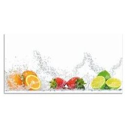 K&uuml;chenr&uuml;ckwand Artland "Fruchtig erfrischend gesund Fruchtmix", bunt, B:100cm H:50cm, Aluminium, Spritzschutzw&auml;nde, Alu Spritzschutz mit Klebeband, einfache Montage