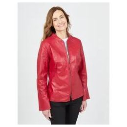 Bikerjacke JCC "31019218", Damen, Gr. 44, rot, Obermaterial: 100% Lammleder; Futter: 100% Polyester, Jacken