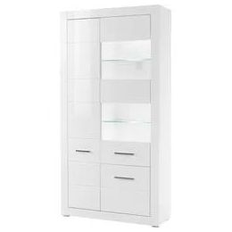 Vitrine Home Affaire "BIANCO", wei&szlig; (wei&szlig; matt, wei&szlig; mdf hochglanz), B:100cm H:198cm T:35cm, FSC-zertifizierter Holzwerkstoff, Schr&auml;nke, Vitrine, H&ouml;he 198 cm