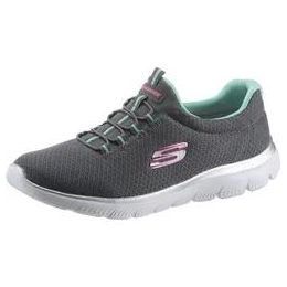 Slip-On Sneaker Skechers "SUMMITS", Damen, Gr. 37, bunt (anthrazit, mint), Textil, Schuhe, Freizeitschuh, Komfortschuh mit sto&szlig;d&auml;mpfender Zwischensohle, Topseller