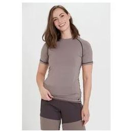 T-Shirt WHISTLER "Athene", Damen, Gr. 40, grau, 28% Wolle, 5% Elasthan, 67% Viskose, unifarben, normal, Rundhals, Shirts T-Shirt, mit hohem Rundhalsausschnitt