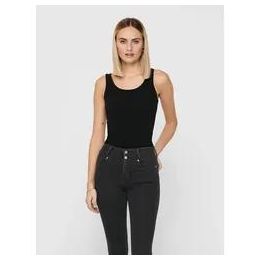 Longtop Only "ONLLIVE &ndash; Tanktop mit figurbetontem Schnitt und Stretch", Damen, Gr. L, schwarz, Jersey, Obermaterial: 95% Baumwolle, 5% Elasthan, unifarben, Po-bedeckend, Rundhals, Tops, unifarben, modisch, sehr figurbetont, Baumwollmischung, Rundhals, Topseller