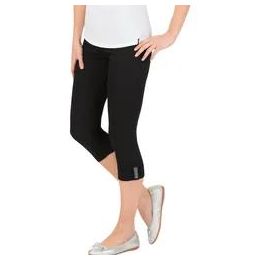 Leggings TRIGEMA "TRIGEMA Leggings 7/8 mit Kristallsteinen", Damen, Gr. XXL, Normalgr&ouml;&szlig;en, schwarz, Feinripp, 95% Baumwolle, 5% Elastan, Basic, Hosen Leggings
