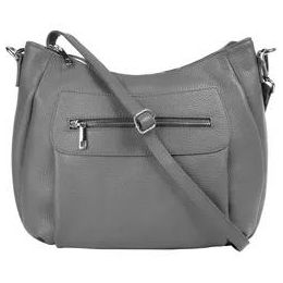 Umh&auml;ngetasche Samantha Look, Damen, Gr. B/H/T: 30cm x 25cm x 7cm onesize, grau, Leder, unifarben, Taschen Umh&auml;ngetasche, echt Leder, Made in Italy