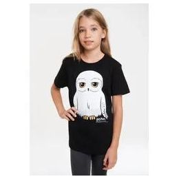 T-Shirt logoshirt "Harry Potter &ndash; Hedwig", M&auml;dchen, Gr. 116, schwarz-wei&szlig; (schwarz, wei&szlig;), 100% Baumwolle, unifarben, normal, Rundhals, Shirts T-Shirt, mit lizenziertem Print