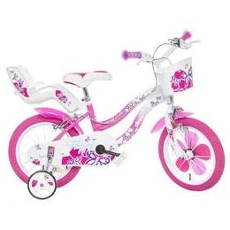 DINO BIKES Kinderfahrrad DINO "M&auml;dchenfahrrad 16 Zoll", pink, Fahrr&auml;der, Kinder, 28cm, 16 Zoll (40,64cm), mit St&uuml;tzr&auml;dern, Korb und Puppensitz
