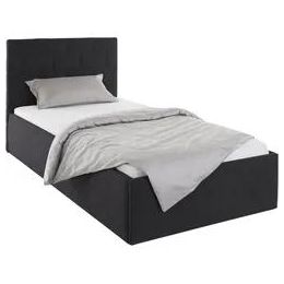 Polsterbett, schwarz, Liegefl&auml;che L&auml;nge B: 200cm x 100cm, H&ouml;he Bettseite: 42cm, 7-Zonen-Kaltschaummatratze Gewicht bis: 80 kg H2, Bezug Bett: 100% Polyester;Bonnell-Federkernmatratze: 51% Polypropylen, 39% Polyester, 10% Baumwolle;Kaltschaummatratze: 100% Polyester, Bezug abnehm- und waschbar bis 60C, Westfalia Schlafkomfort, Betten, Polsterbett, inkl. Bettkasten bei Ausf&uuml;hrung mit Matratze