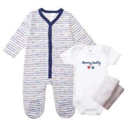 Erstausstattungspaket Liliput "Mummy+Daddy=Me", M&auml;dchen, Gr. 44, blau (blau, wei&szlig;), 100% Baumwolle, KOB Set-Artikel Erstausstattungspaket, mit niedlichem Herzchen-Print