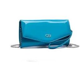 Clutch "Mia", Damen, Gr. B/H/T: 24cm x 13cm x 5cm onesize, blau (t&uuml;rkis), Lederimitat, Collezione Alessandro, Taschen, aus weichem Softlackmaterial