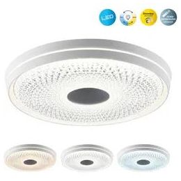 N&auml;ve N&Auml;VE LED Deckenleuchte "Boise", wei&szlig;, 1, &Oslash; 51cm H: 8,5cm, 1 Stk., Leuchten, dimmbar, CCT-Farbwechsel in 3-Stufen per Fernbedienung, kristalloptik, LED Deckenleuchte