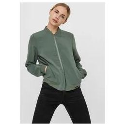 V&eacute;ro Moda Bomberjacke VERO MODA "VMCOCO L/S BOMBER NOOS", Damen, Gr. XL, gr&uuml;n (laurel wreath), Web, Obermaterial: 96% Polyester, 4% Elasthan, unifarben, regular fit normal, Rundhals, Rippb&uuml;ndchen, Jacken Bomberjacke, in modisch kurzer Form, mit Stretch