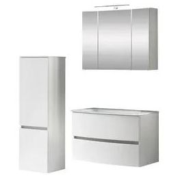 Badezimmer-Set Welltime "Kaunas", wei&szlig; (matt wei&szlig;, wei&szlig;), B:120cm H:200cm T:49cm, Kastenm&ouml;bel-Sets, bestehend aus Waschtisch-Set mit Midischrank, Breite 120 cm