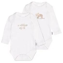 Body Liliput "Milkbar open & Baby bear", Jungen, Gr. 62/68, EURO-Gr&ouml;&szlig;en, wei&szlig;, 100% Baumwolle, bedruckt, kurz, Rundhals, Bodys Body, mit Druckkn&ouml;pfen