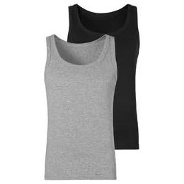 H.I.S. Tanktop H.I.S, Herren, Gr. XL, grau (grau, meliert, schwarz), Feinripp, Obermaterial: 100% Baumwolle, meliert, unifarben, Basic, k&ouml;rpernah, tiefer Rundhals, Tops Tanktop, schlichtes Basic, auch zum Unterziehen, Topseller
