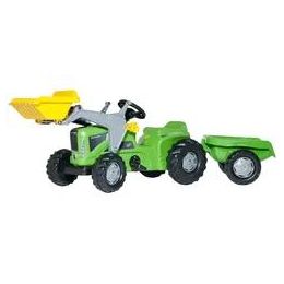 Tretfahrzeug Rolly Toys "rollyKid, Futura", gr&uuml;n, Tretfahrzeuge, KinderB:47cm H:53,5cm T:162cm, Kunststoff, Traktor mit Trailer und Lader, B:47cm H:53,5cm T:162cm