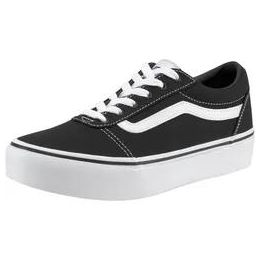 Plateausneaker Vans "Ward Platform", Gr. 33, schwarz-wei&szlig; (schwarz, wei&szlig;), Textil, Schuhe Skaterschuh Canvassneaker Sneaker low, aus textilem Canvas-Material