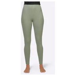 Leggings feel good, Damen, Gr. 48/50, Normalgr&ouml;&szlig;en, gr&uuml;n (lindgr&uuml;n), 64% Polyester, 32% Viskose, 4% Elasthan, unifarben, Hosen Leggings