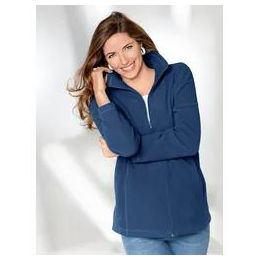 Fleecejacke Classic Basics, Damen, Gr. 56, blau (nachtblau), 100% Polyester, unifarben, figurumspielend, Jacken Fleecejacke