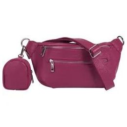 G&uuml;rteltasche Samantha Look, Damen, Gr. B/H/T: 27cm x 16cm x 5cm onesize, pink, Leder, leicht gl&auml;nzend, unifarben, Taschen G&uuml;rteltasche, echt Leder, Made in Italy