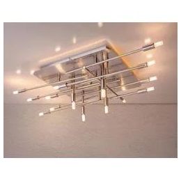 N&auml;ve N&Auml;VE LED Deckenleuchte "Ancona", grau (stahlgrau), 14, H: 15cm, 1 Stk., Leuchten, stahl-blank, Lichtfarbe warmwei&szlig; mit LED Backlight, 14xG9, Aluminium, LED Deckenleuchte