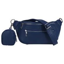 G&uuml;rteltasche Samantha Look, Damen, Gr. B/H/T: 27cm x 16cm x 5cm onesize, blau, Leder, leicht gl&auml;nzend, unifarben, Taschen G&uuml;rteltasche, echt Leder, Made in Italy