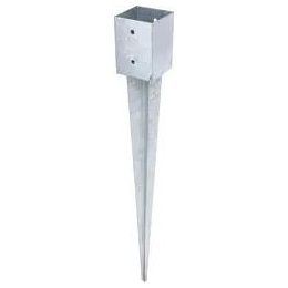 GAH Alberts Einschlag-Bodenh&uuml;lse ALBERTS, grau (feuerverzinkt), B:10,1cm T:10,1cm, Stahl, Bodenanker, feuerverzinkt, 101 x 101 mm, Gesamtl&auml;nge 900 mm