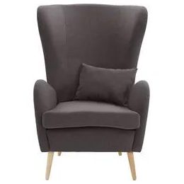 Sessel Home Affaire "Sallito, Ohrensessel, TV-Sessel", grau (anthrazit), B:76cm H:109cm T:85cm, Struktur Hahnentritt (67% Polypropylen, 33% Polyester);Samtoptik (100% Polyester);Fellimitat (100% Polyester);Samtcord (92% Polyester, 8% Polyamid);Struktur (100% Polyester);Struktur fein (100% Polyester), Sessel, Sessel, f&uuml;r Wohnzimmer, auch in Samtcord