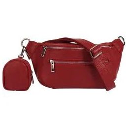 G&uuml;rteltasche Samantha Look, Damen, Gr. B/H/T: 27cm x 16cm x 5cm onesize, rot, Leder, leicht gl&auml;nzend, unifarben, Taschen G&uuml;rteltasche, echt Leder, Made in Italy