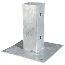 GAH Alberts Aufschraubh&uuml;lse ALBERTS, grau (feuerverzinkt), B:15cm T:15cm, Stahl, Bodenanker, feuerverzinkt, 71 x 71 mm