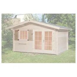 Fensterladen Weka "2-seitig f&uuml;r Fenster 91x91cm, natur", beige (naturbelassen), B:91cm H:91cm T:4cm, Massivholz, Fensterl&auml;den, Zus&auml;tzlicher Schutz vor Einbr&uuml;chen